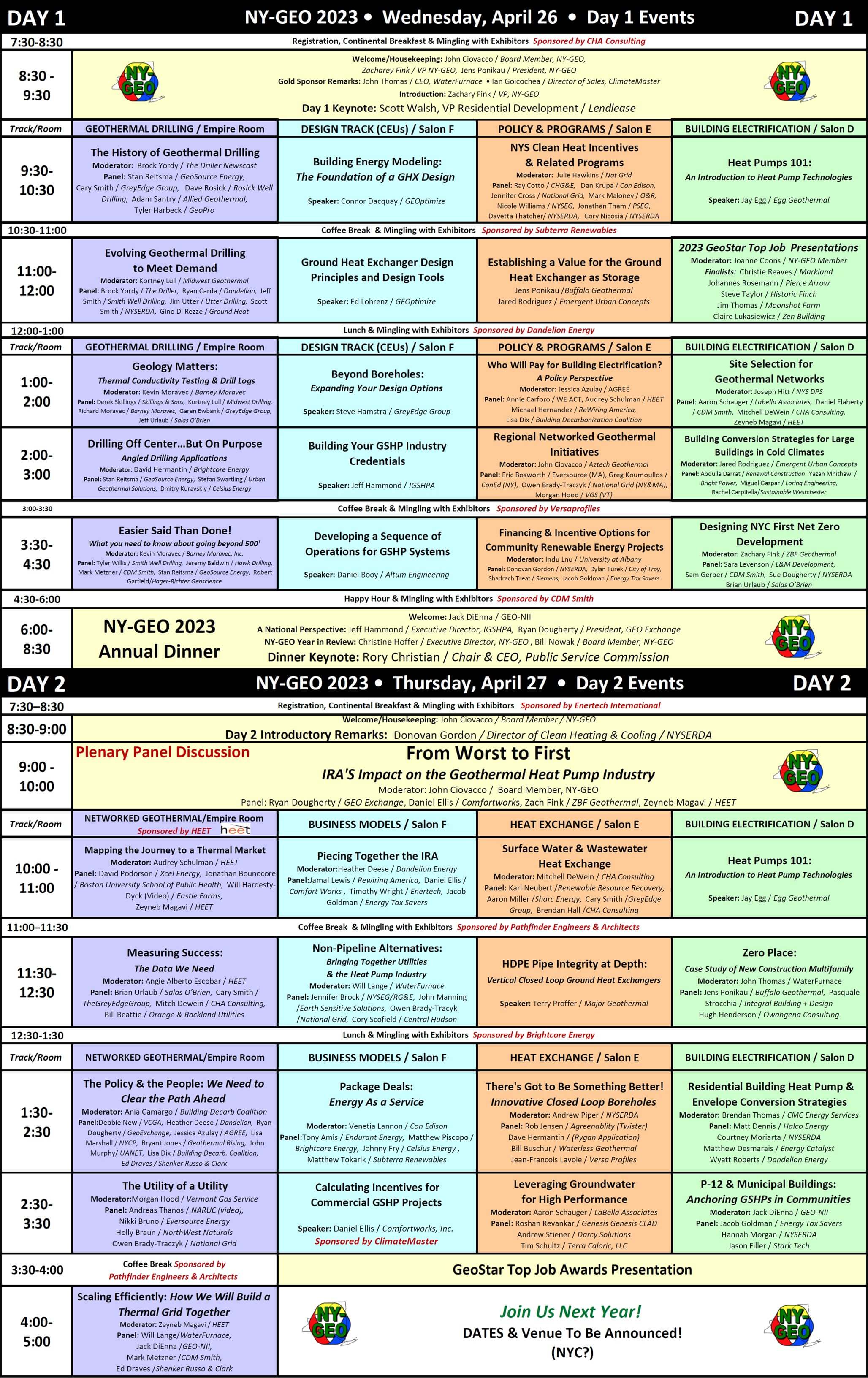 2023 NY-GEO Schedule at a Glance - NY-GEO